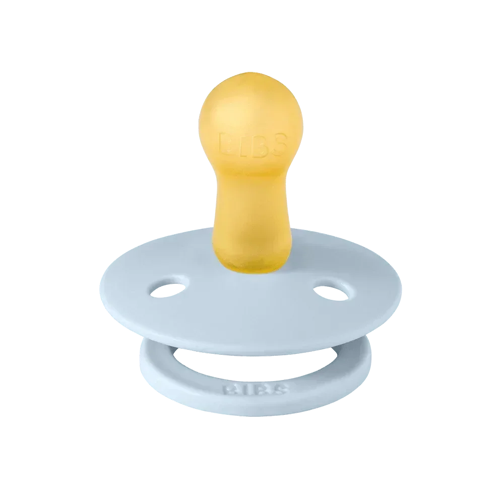 BIBS Pacifier Colour 2 PACK Latex Size 1 | Iron/Baby Blue